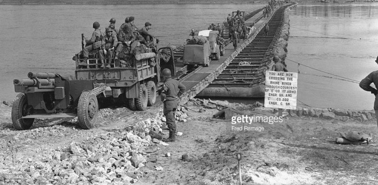 1945 March 24, at Spellen, Germany, Bridging the Rhine - 17th Armored ...
