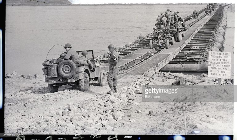 1945 March 24, at Spellen, Germany, Bridging the Rhine - 17th Armored ...