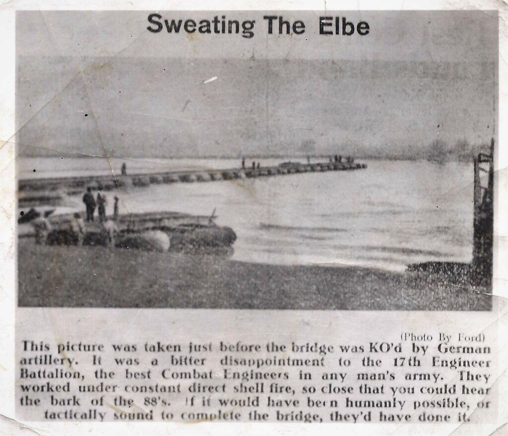 Treadway bridge "Roosevelt Bridge" across the "Elbe river", at ...