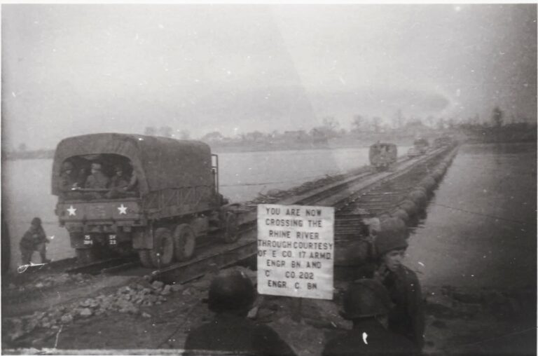 1945 March 24, at Spellen, Germany, Bridging the Rhine - 17th Armored ...